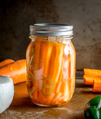 mexican pickled carrot sticks in jar | Mexican Please