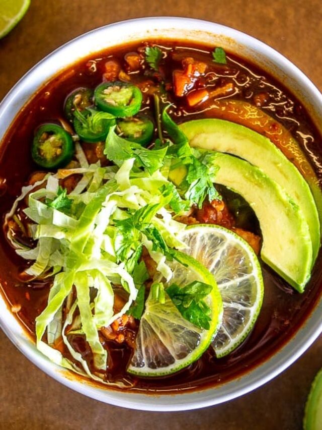 Vegetarian Red Pozole | Mexican Please