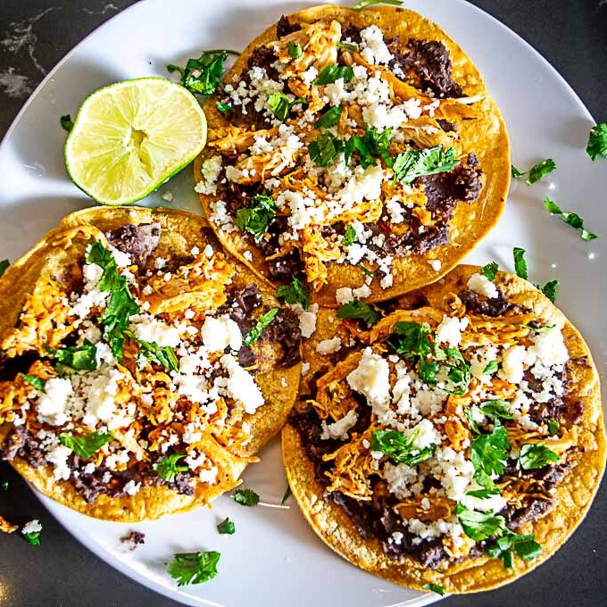 Creamy Chipotle Chicken Tostadas | Mexican Please